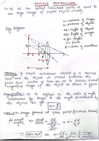 SIMPLE MICROSCOPE.pdf for class 12th students | PDF