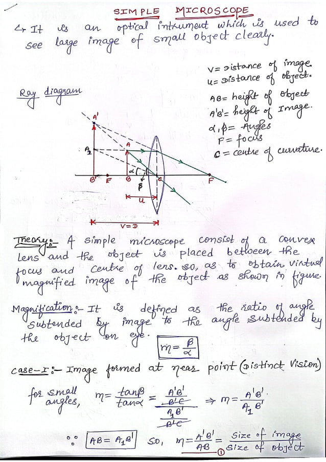SIMPLE MICROSCOPE.pdf for class 12th students | PDF
