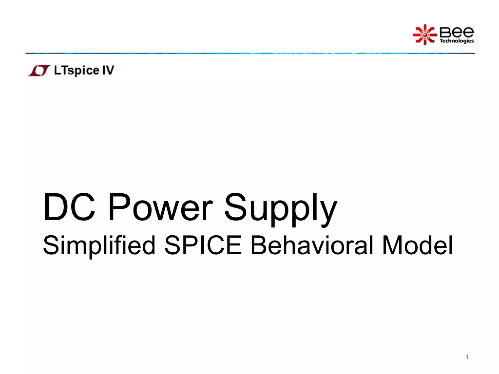 Simple Model of DC Power Supply(LTspice) | PDF