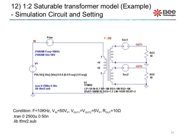 Simple Model of Transformer using LTspice