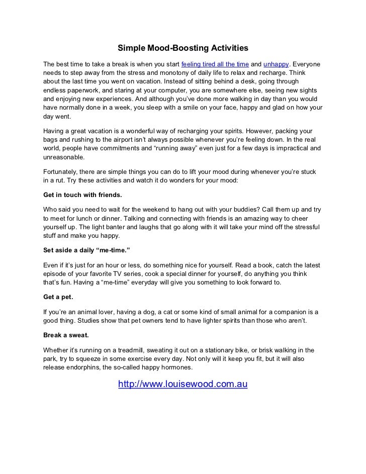 Simple mood boosting-activities