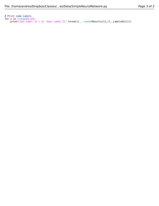 Simple Neural Network Python Code | PDF | Physics | Science