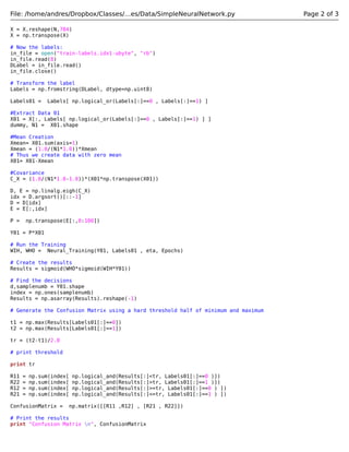 Simple Neural Network Python Code | PDF