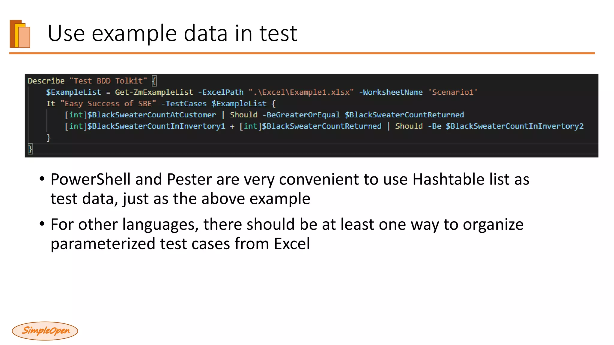 SimpleOpen BDD Method Powered by Excel | PPTX