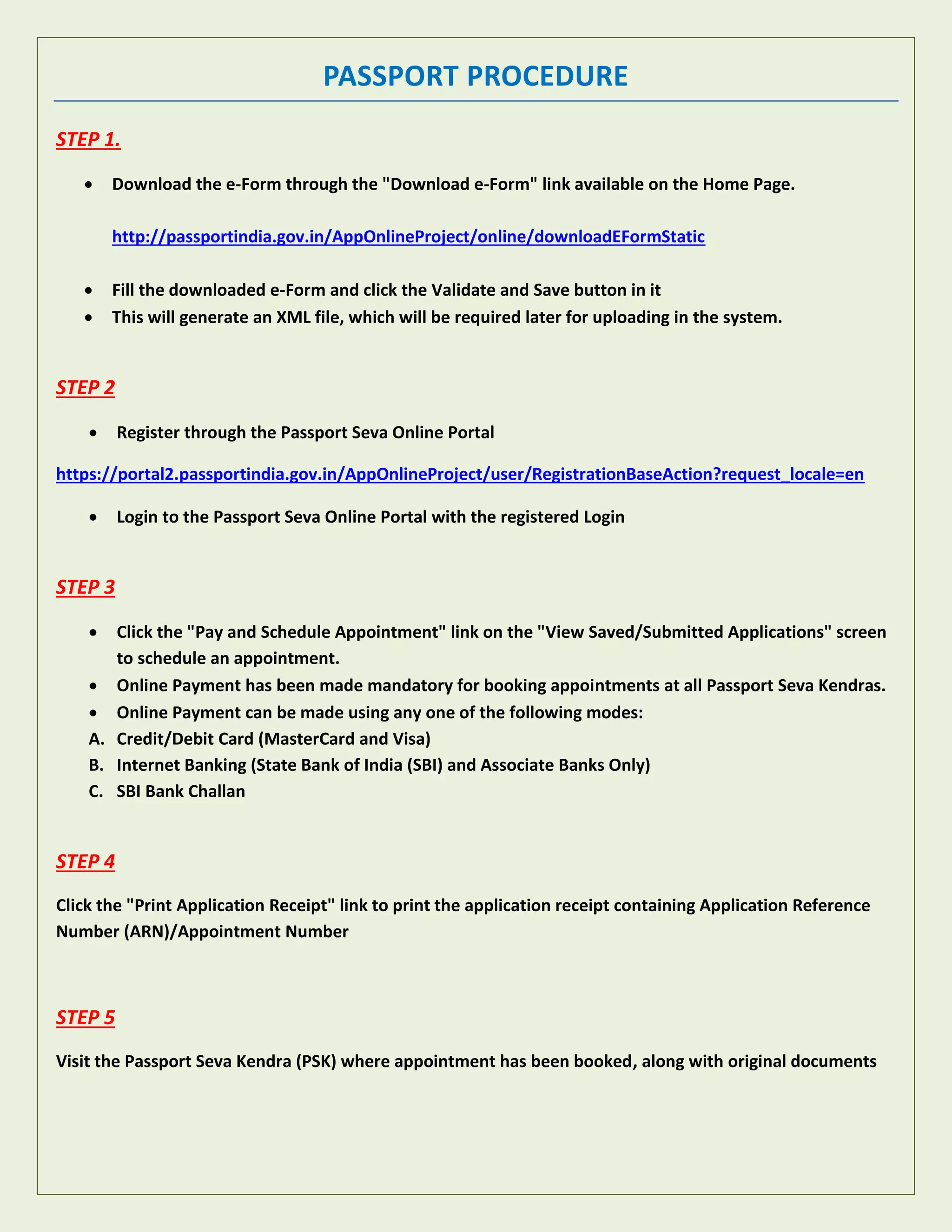 Simple Passport Procedure and Documents | PDF