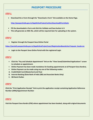 Simple Passport Procedure and Documents | PDF