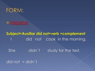 Simple past use and form | PPT