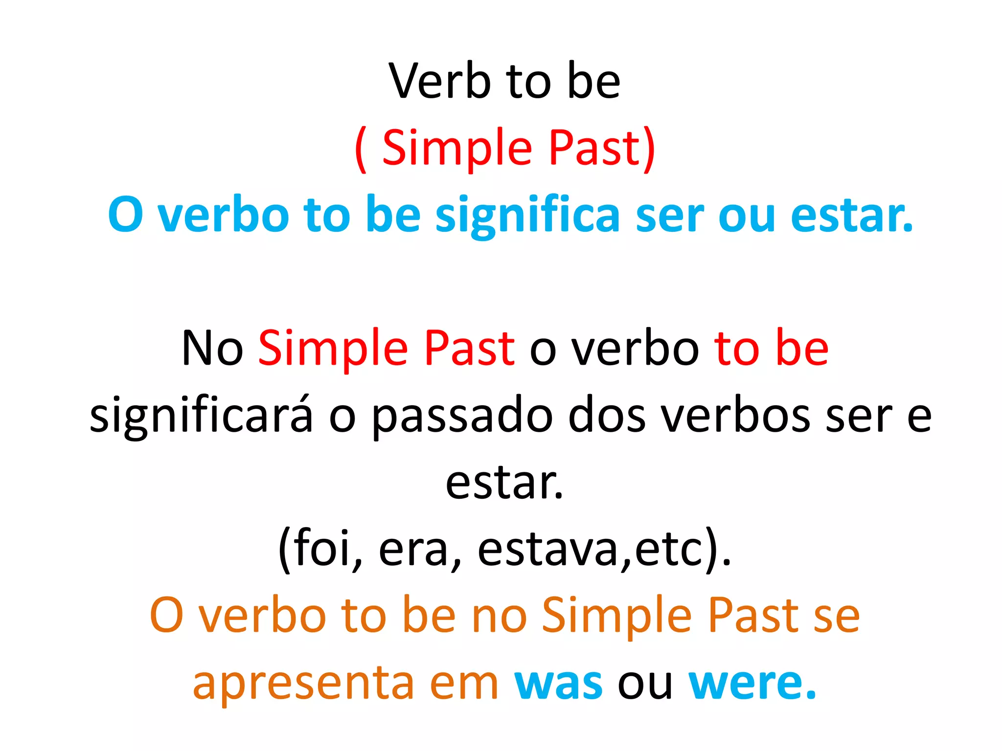 Simple past . verb to be | PPTX