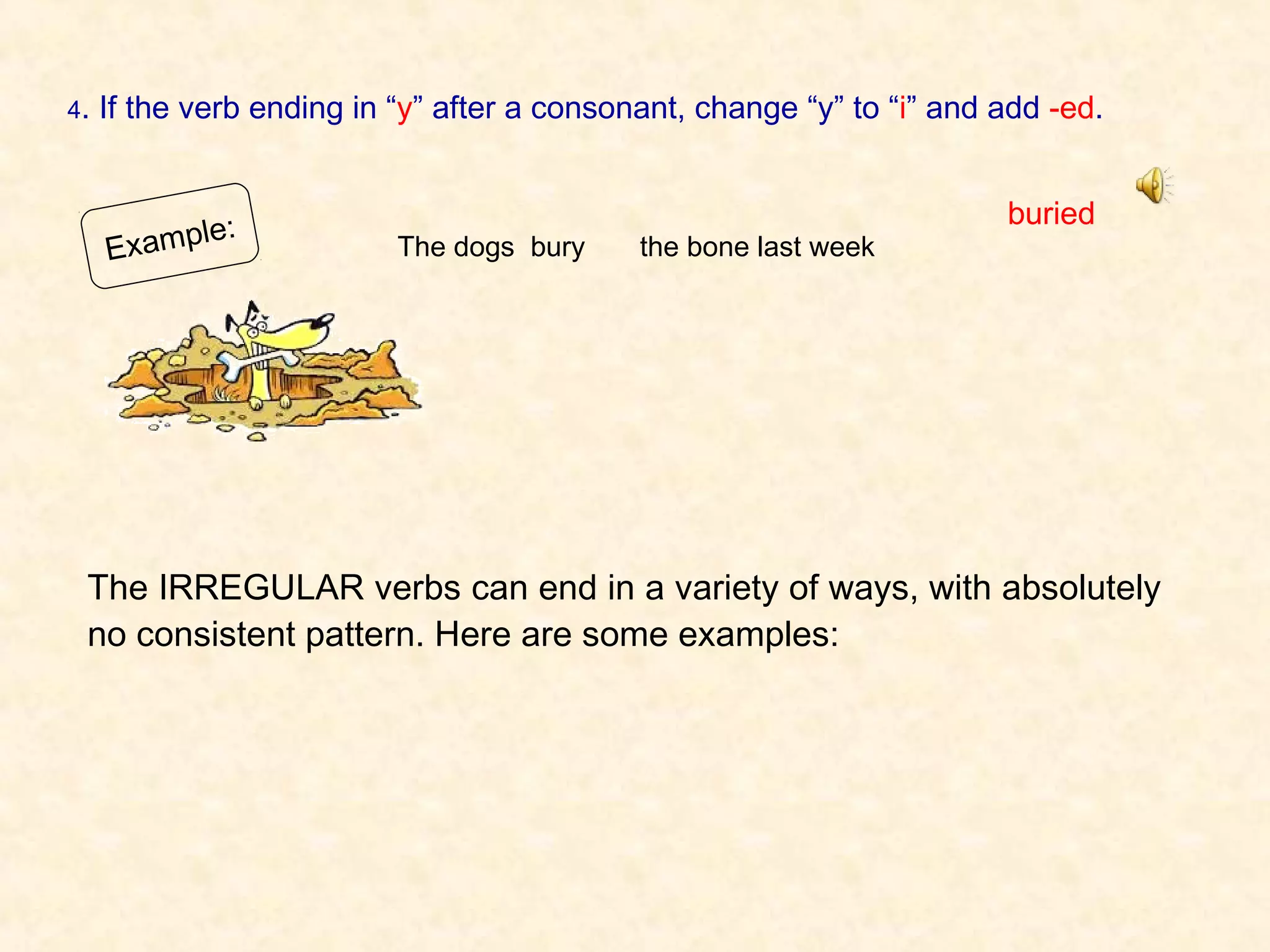 Basic intructions to form Simple past | PPS