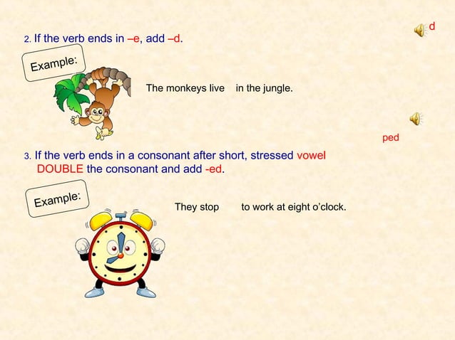 Basic intructions to form Simple past | PPS