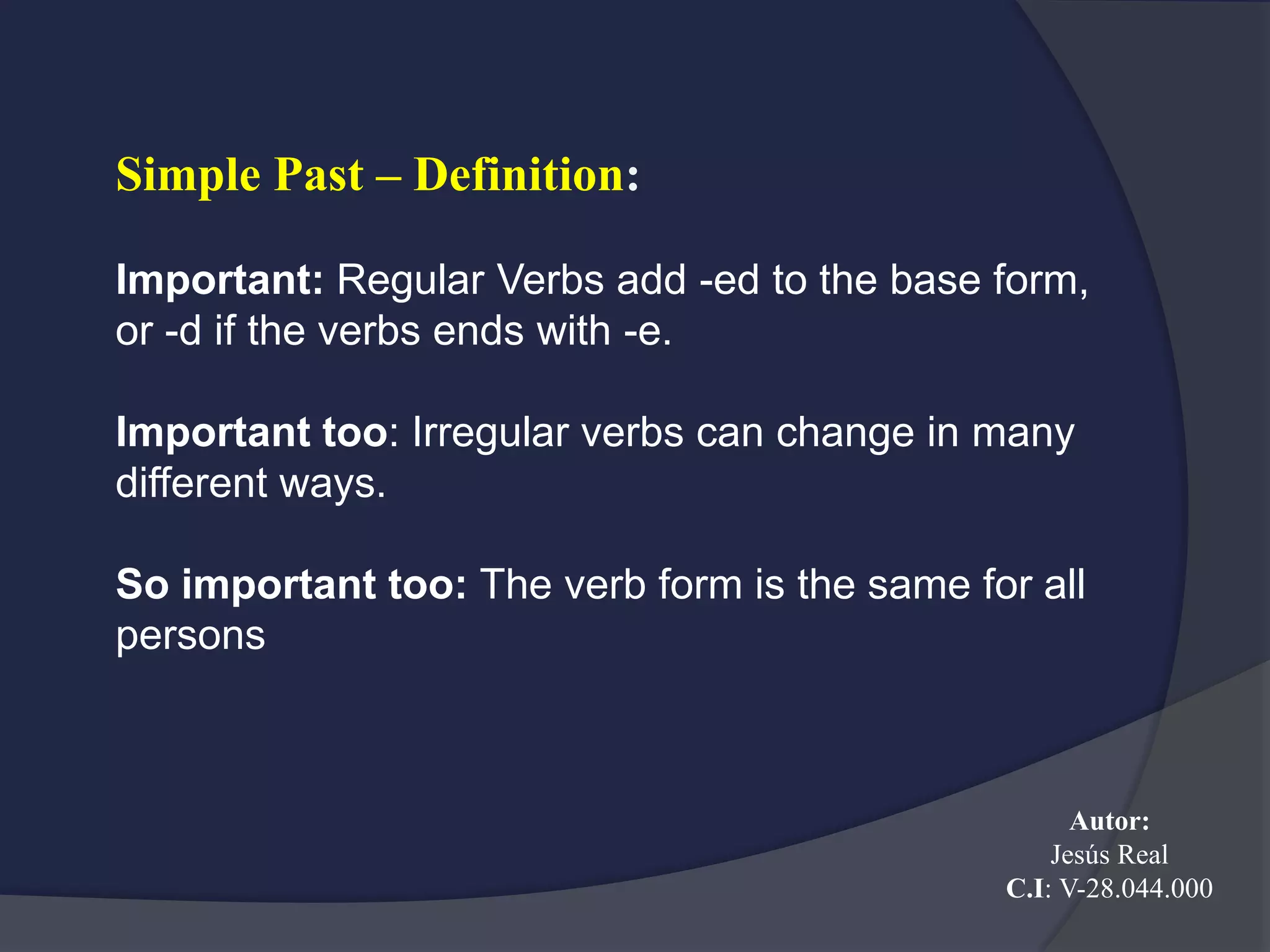 Simple past Jesus Real | PPTX