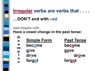 Simple past, rules, grammar and how to use it.ppt