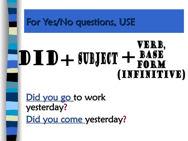 SimplePast.ppt simple past tense power point | PPT