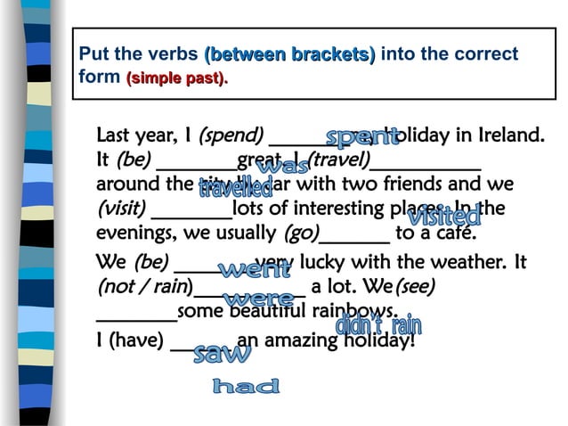 teaching Simple Past tense form, use and meaning | PPT