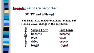 The presentation on Past Simple Tense.ppt