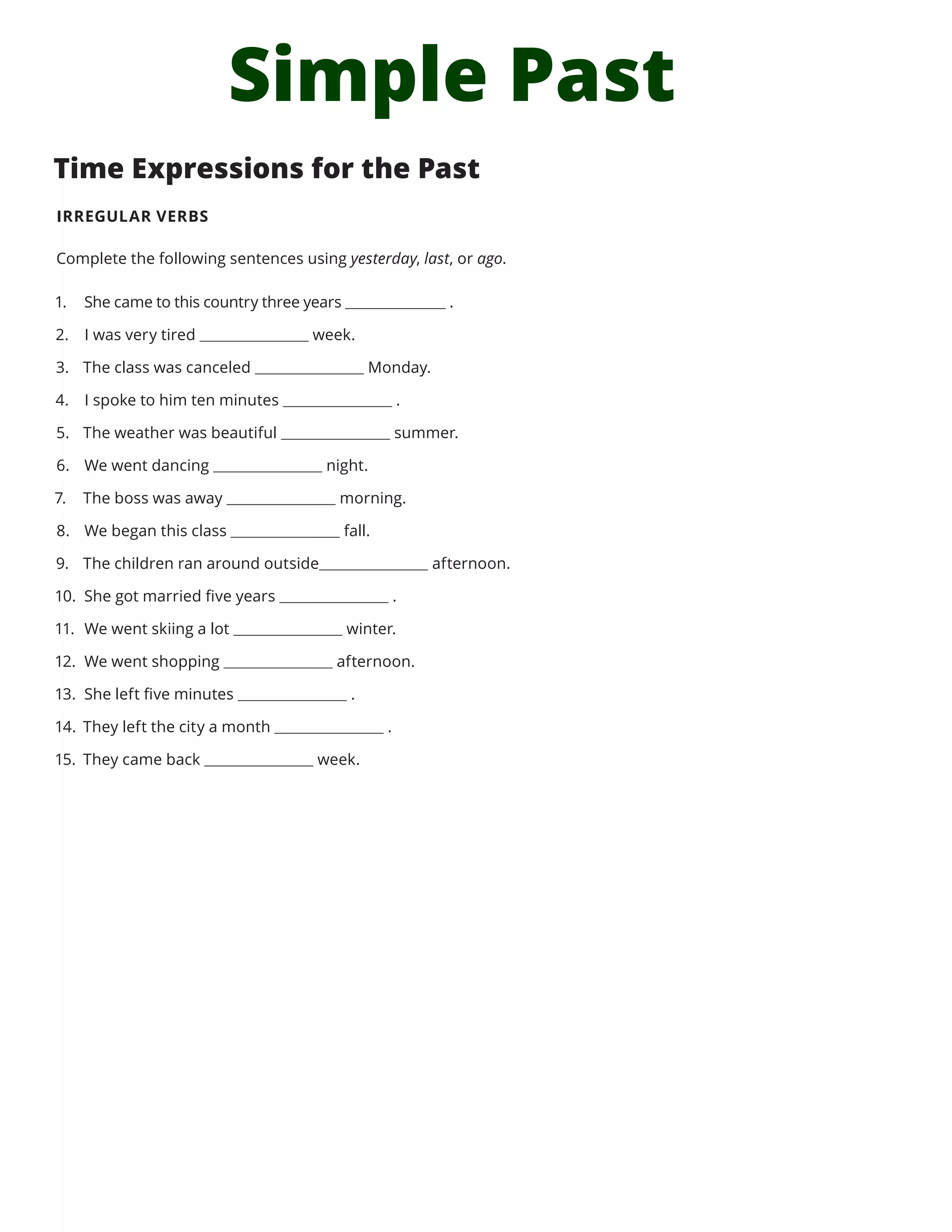Simple past | PDF