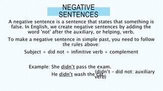 SIMPLE PAST - Instituto Universitario Politécnico Santiago Mariño | PPTX