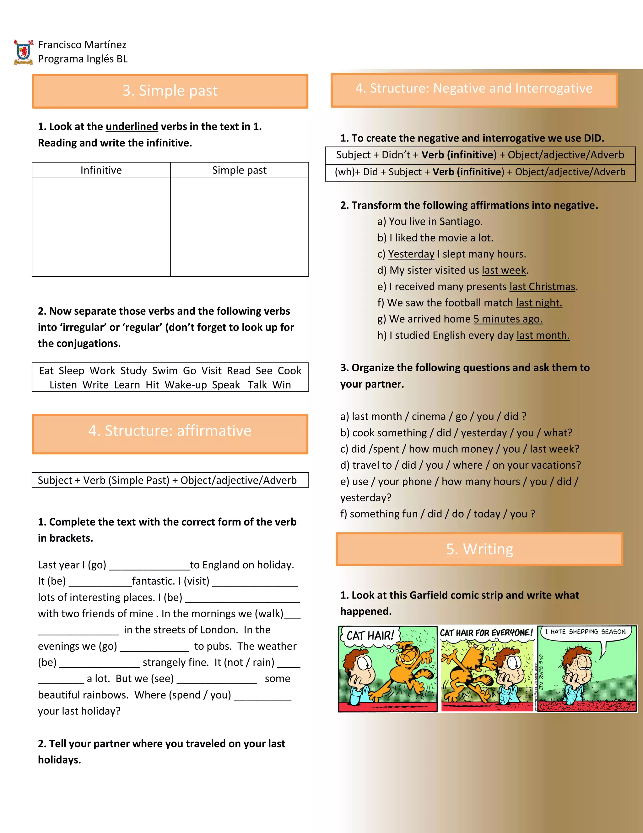 Simple past (1) | PDF
