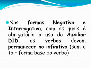 simple past 7 ano lingua inglesa - passado | PPTX