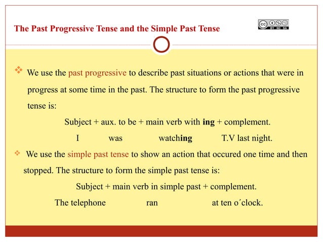 Simple past and past progressive. | PPT