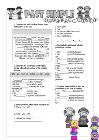 Simple past clase 5to | DOC