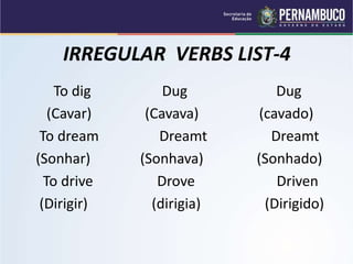 Simple past irregular verbs | PPT