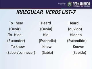 Simple past irregular verbs | PPT