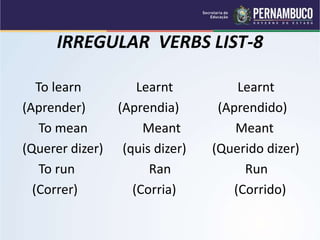 Simple past irregular verbs | PPT