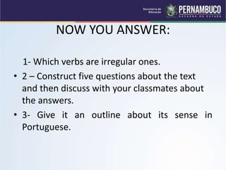 Simple past irregular verbs | PPT