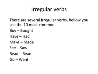 Simple past – irregular verbs | PPT