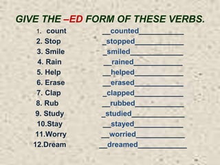 SIMPLE PAST OF REGULAR AND IRREGULAR VERBS TAREA.pptx