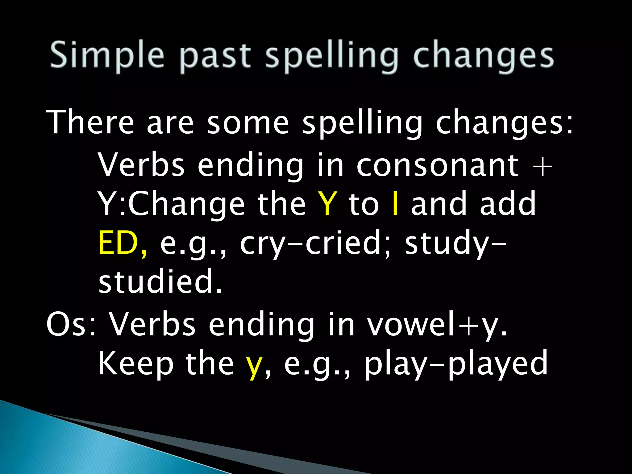 Simple past of regular verbs 5c | PPTX