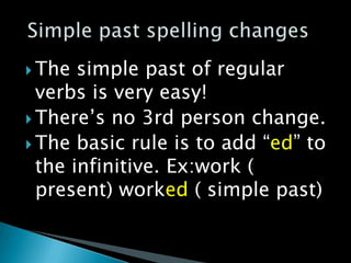 Simple past of regular verbs 5c | PPTX