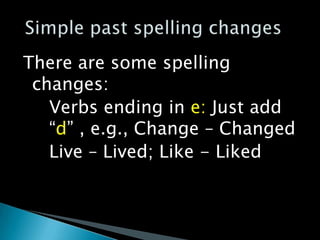 Simple past of regular verbs 5c | PPTX