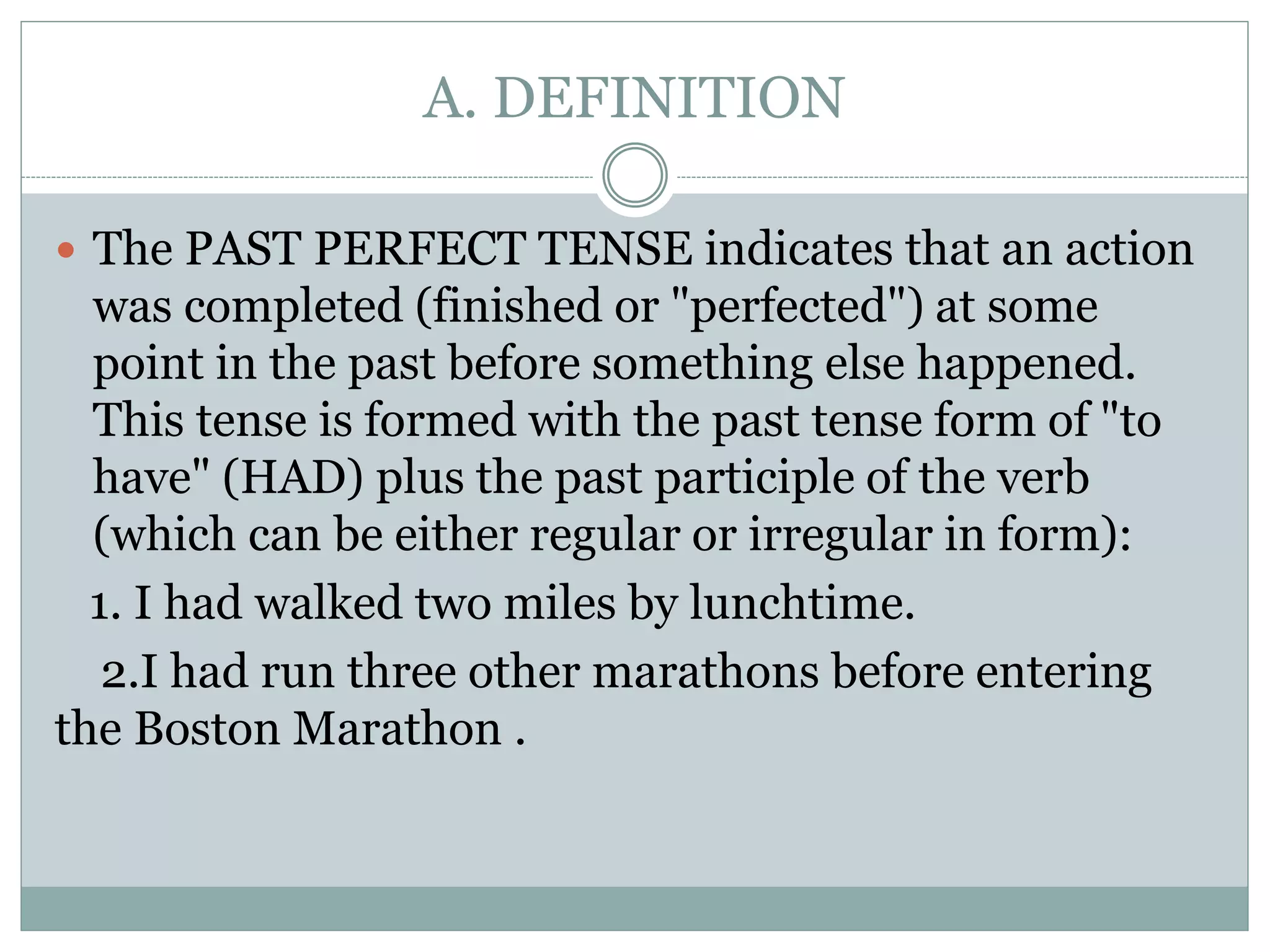 Simple past perfect tense presentation | PPTX