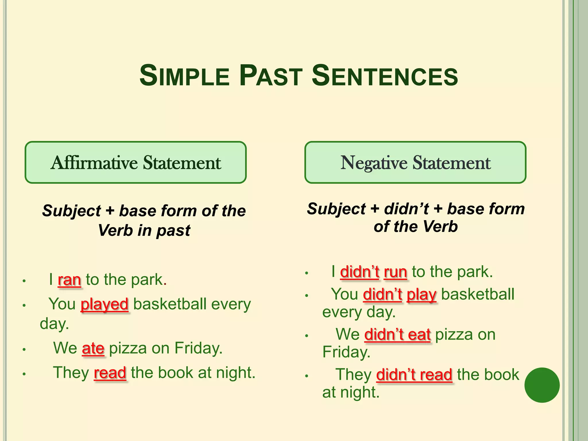 Simple past presentation in english | PPTX