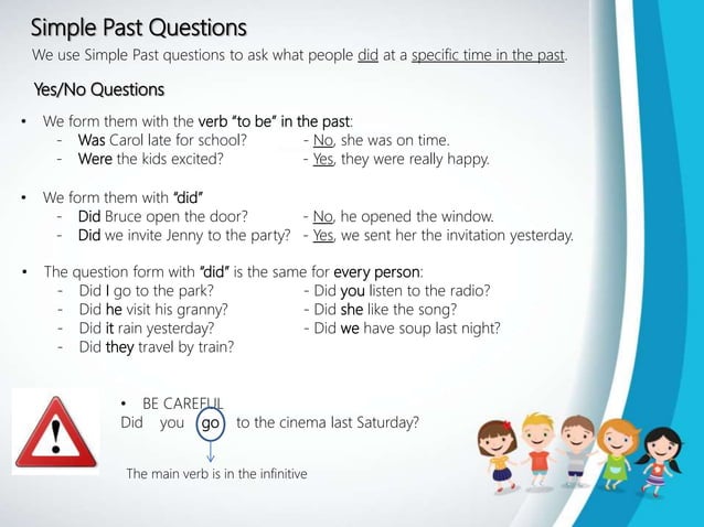 Simple past questions affirmative, negative, questions | PPT