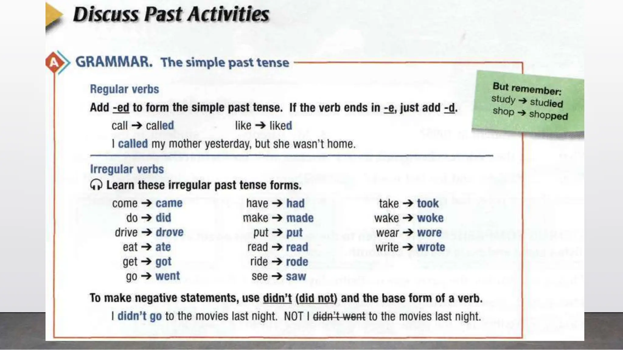 SIMPLE PAST REGULAR AND IRREGULAR VERBS.pptx