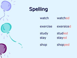 Simple past regular verbs | PPT