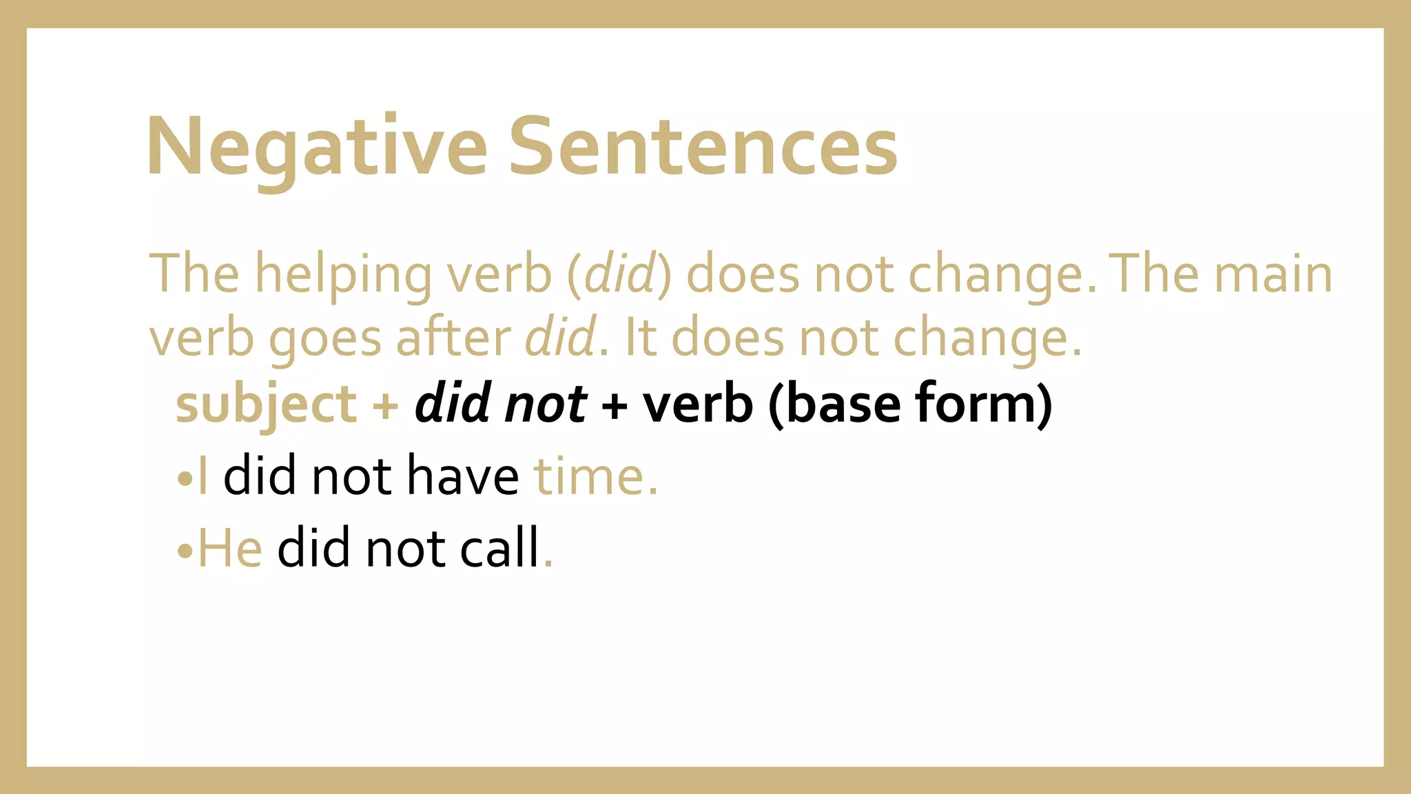 Simple Past Statements | PPTX