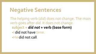 Simple Past Statements | PPTX