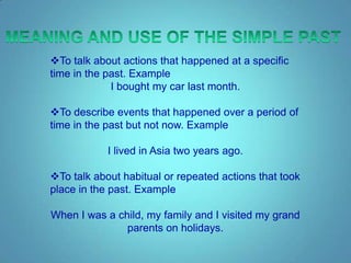 Simple past tense | PPT