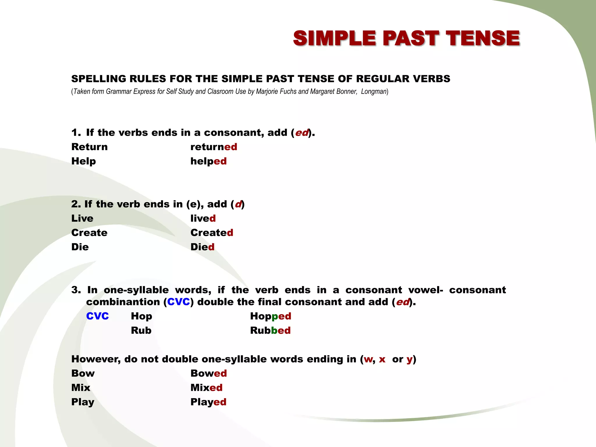 Simple past tense | PPTX