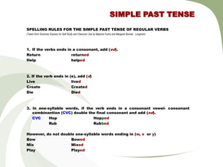 Simple past tense | PPTX