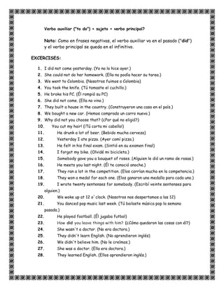 Simple past tense | PDF