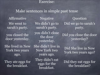 Simple past tense | PPT