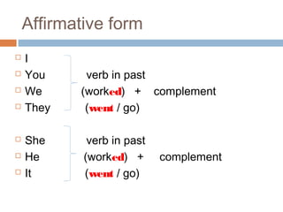 Simple past tense | PPT