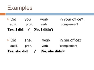 Simple past tense | PPT