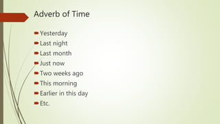 Simple past tense | PPTX