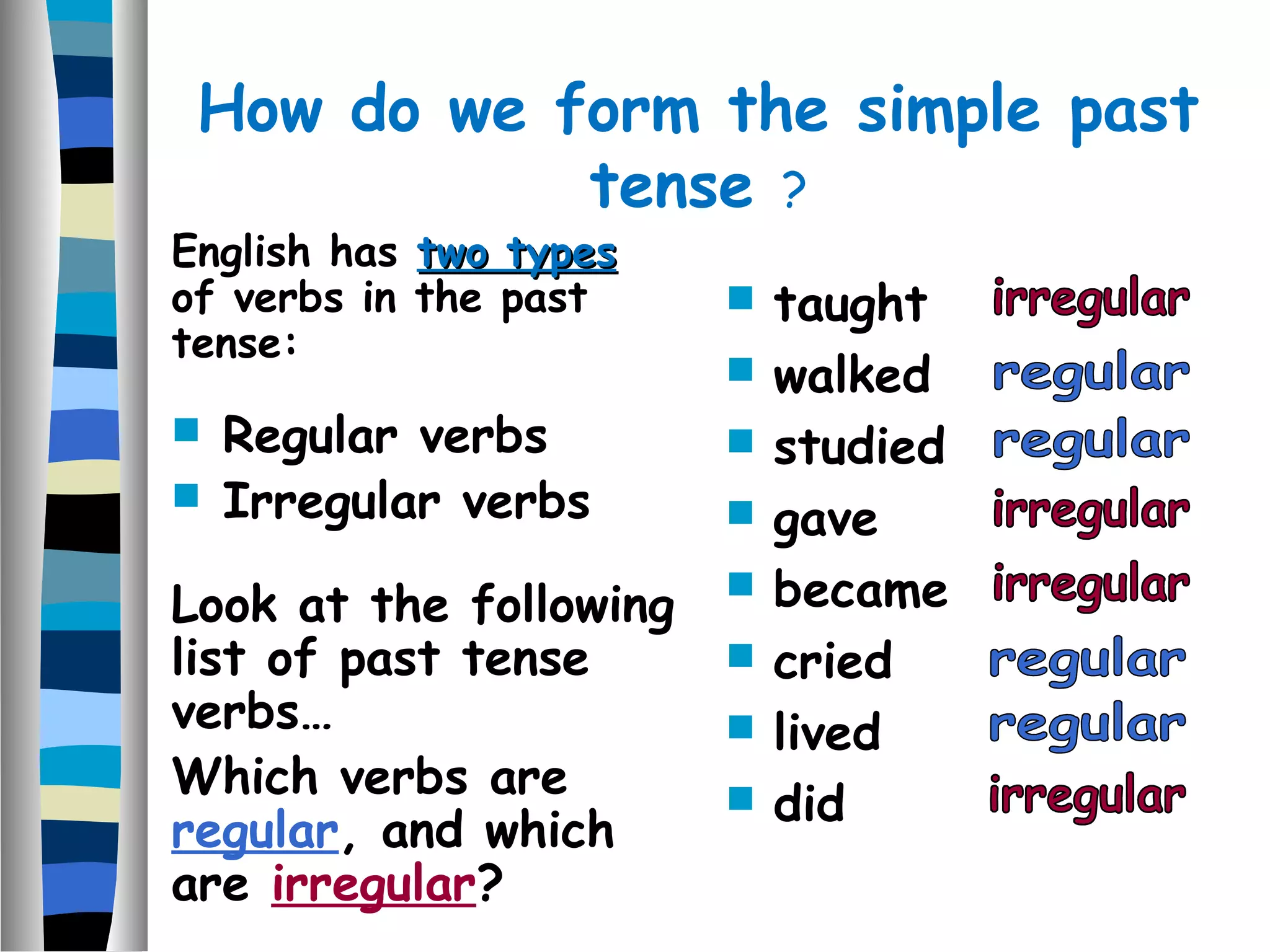 Simple past tense | PPT